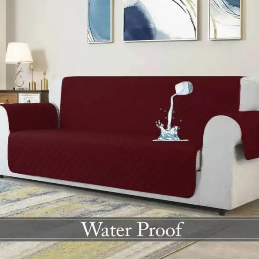 Waterproof Cotton Quilted Sofa Cover - Sofa Runners (Maroon) – Yes Cart